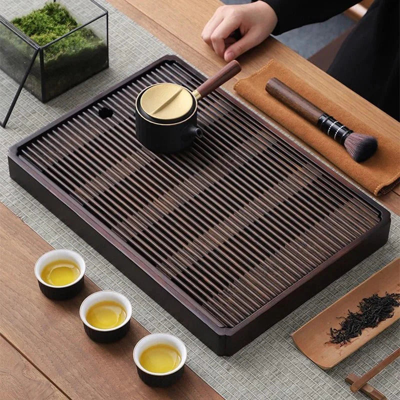 Bamboo Tea Tray Water Drain - Japanese Style – Luvly Living